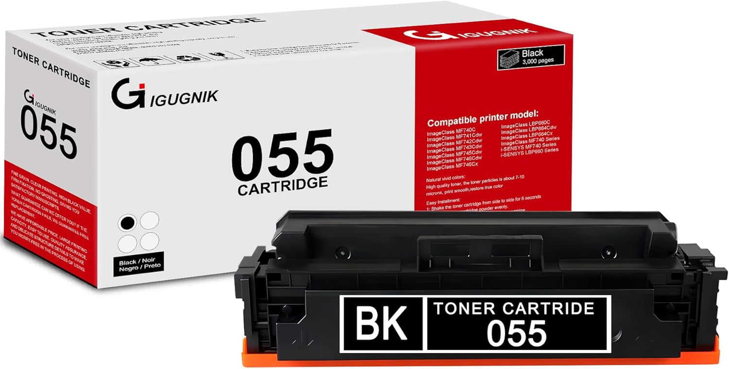 1 Pack of 055 CRG-055 3016C001 Black Toner Cartridge High Yield 3,000 ...