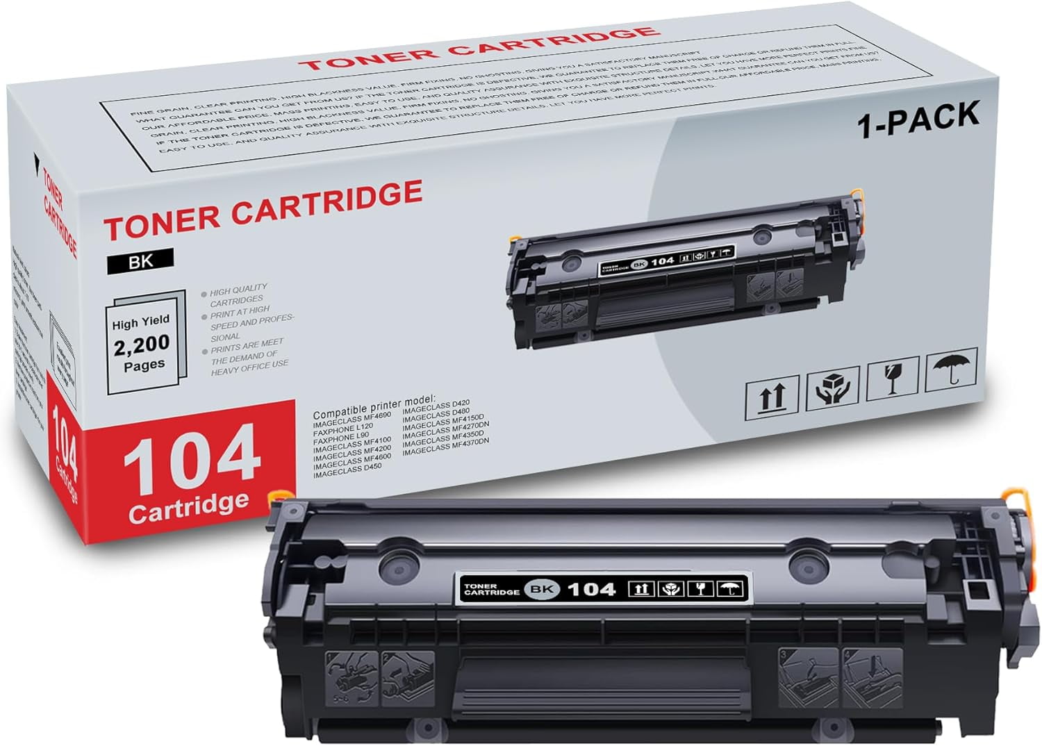1 Pack 104 0263B001 Toner Cartridge: Compatible Replacement for 104 ...