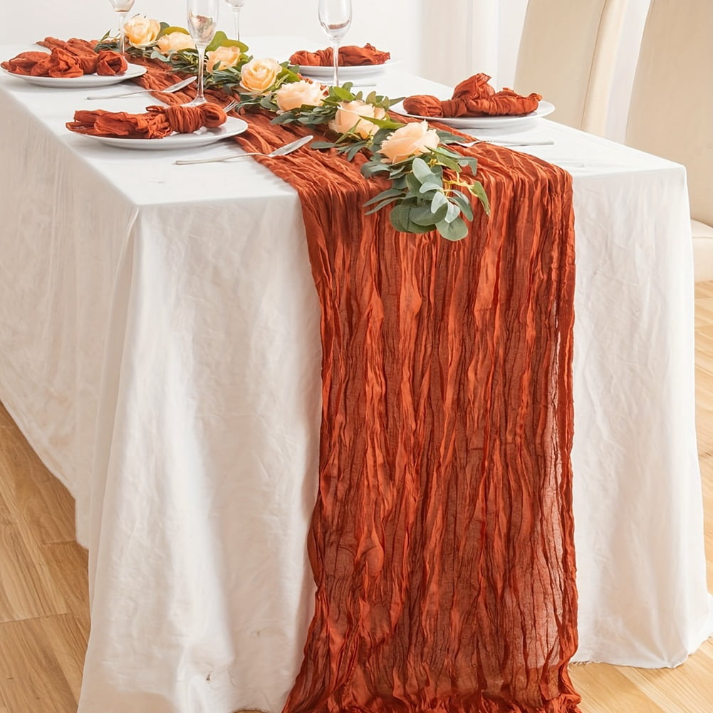 1 Pack 10Ft Cheesecloth Table Runner 35x120 Inch Boho Gauze Table ...