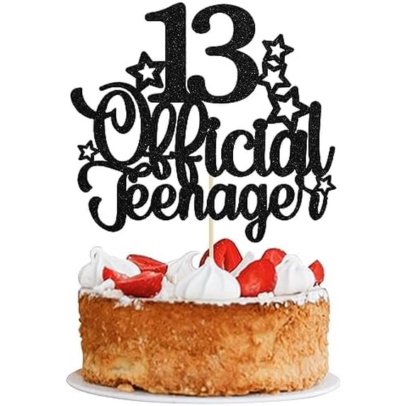1 Pack 13 Official Teenager Cake Topper Glitter Number 13 13th Birthday ...