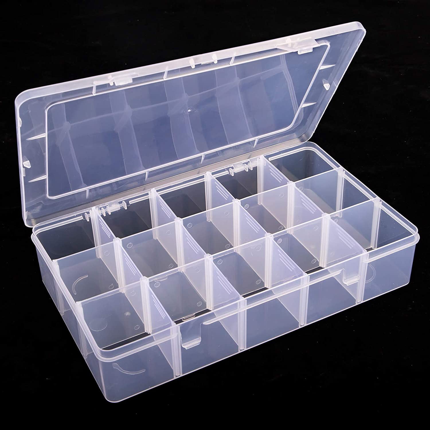 1 Pack 15 Grids Clear Plastic Washi Tape Storage Box Organizer Case ...