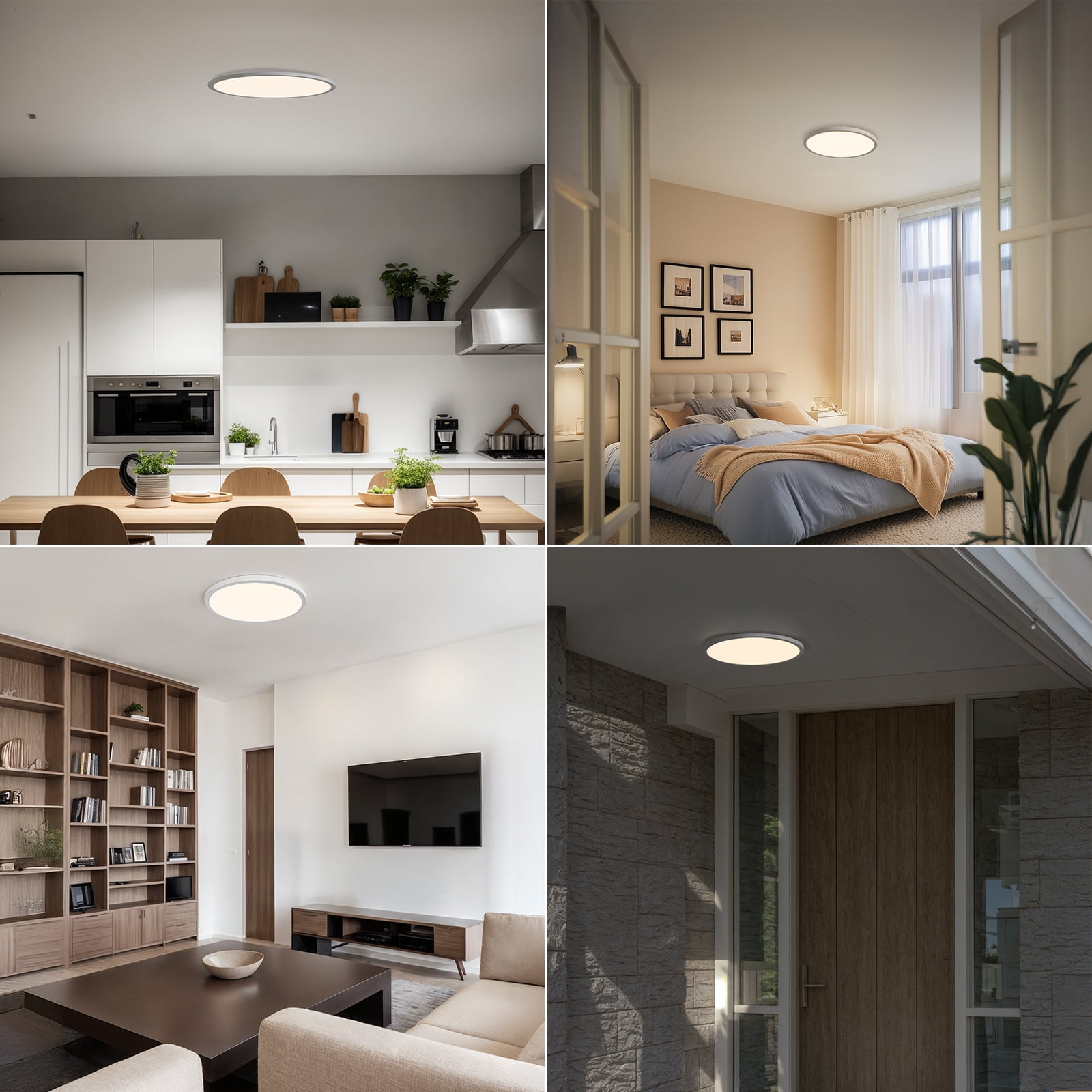 1 Pack 16.5Inch Modern Flush Mount Ceiling Light Fixtures, 4200LM ...