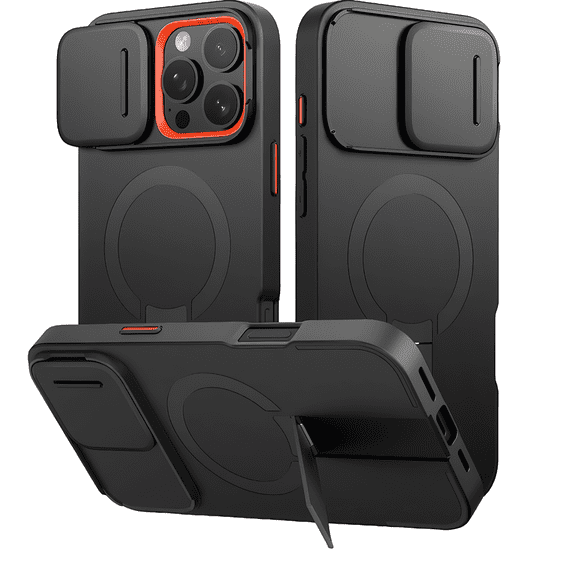 1 Pack 16 Pro Max Case with Slide Camera Cover and Adjustable Kickstand ...