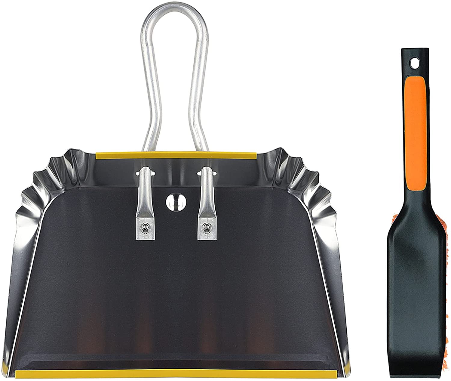 1-Pack 17" Heavy Duty Metal Dust Pan with Cleaning Brush Set - Walmart.com