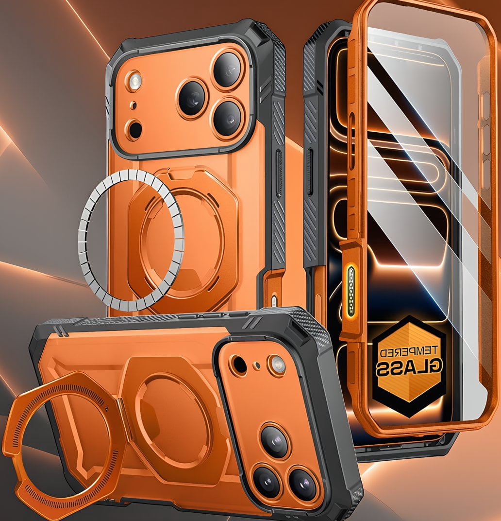 1-Pack 17 Pro Max Heavy Duty Case with Screen Protector, Kickstand ...