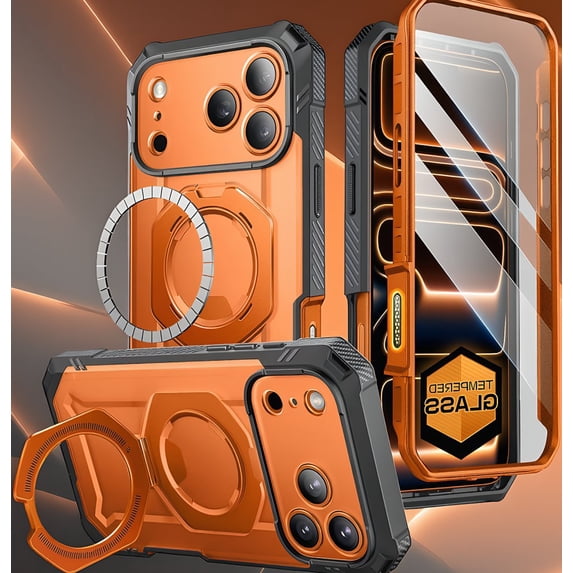 1-Pack 17 Pro Max Heavy Duty Case with Screen Protector, Kickstand ...