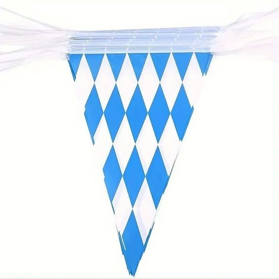 1 Pack 197inch 20pcs Oktoberfest Plaid Flag Large Oktoberfest Bavarian ...