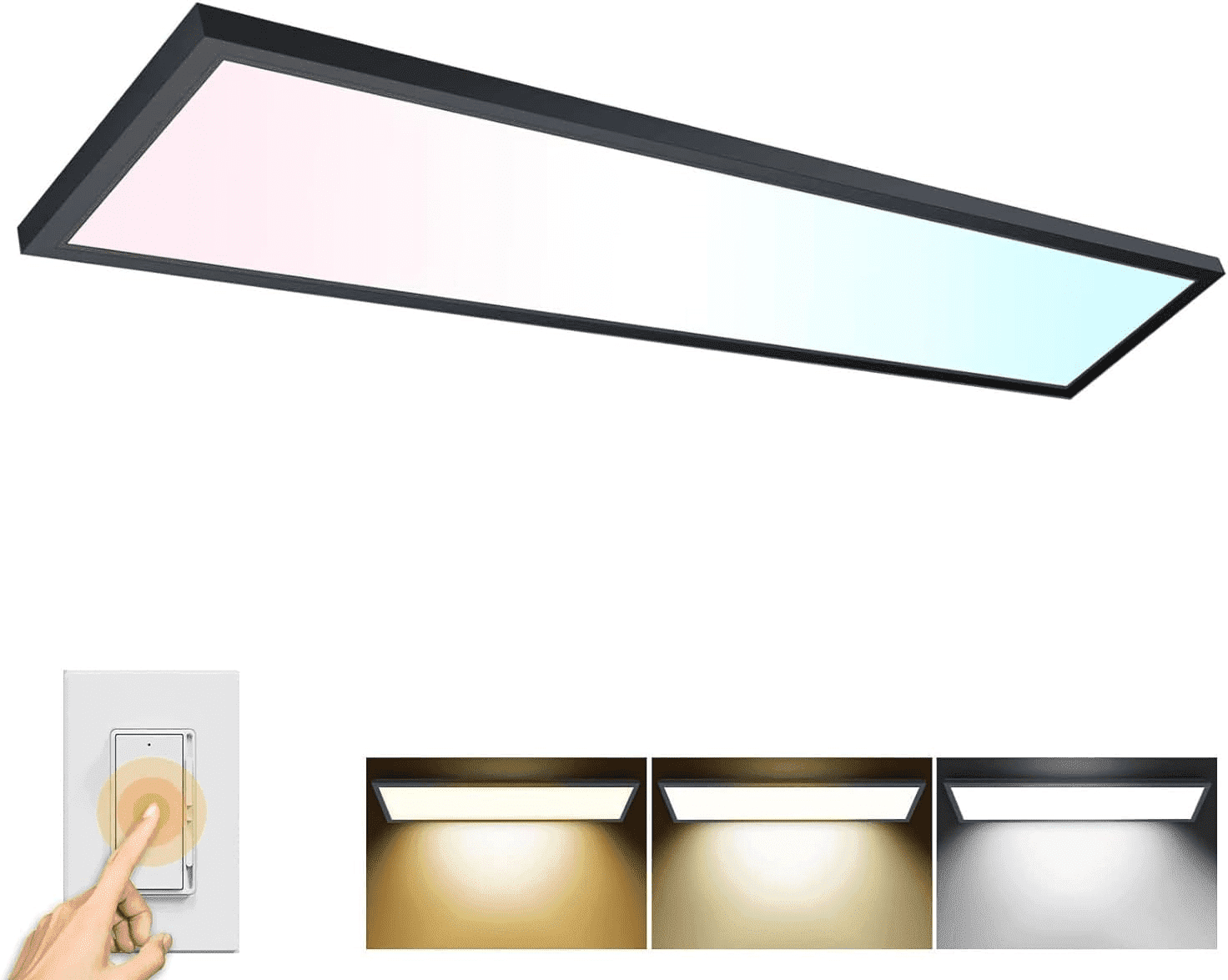 1-Pack 1x4 Surface Mount LED Ceiling Light - 5500LM 50W TRIAC Dimmable ...