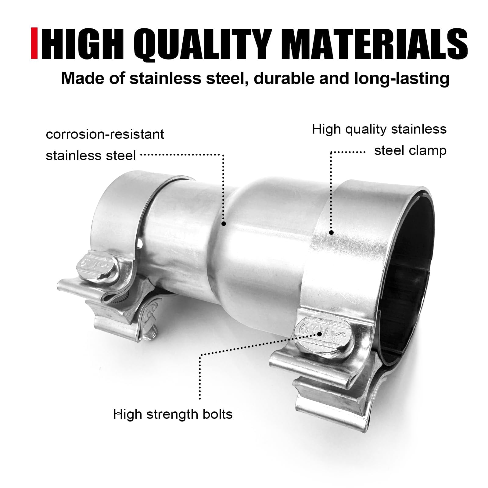 1 Pack 2.5 Inch to 3 Inch Exhaust Adapter, 409L Steel Reducer Connector ...