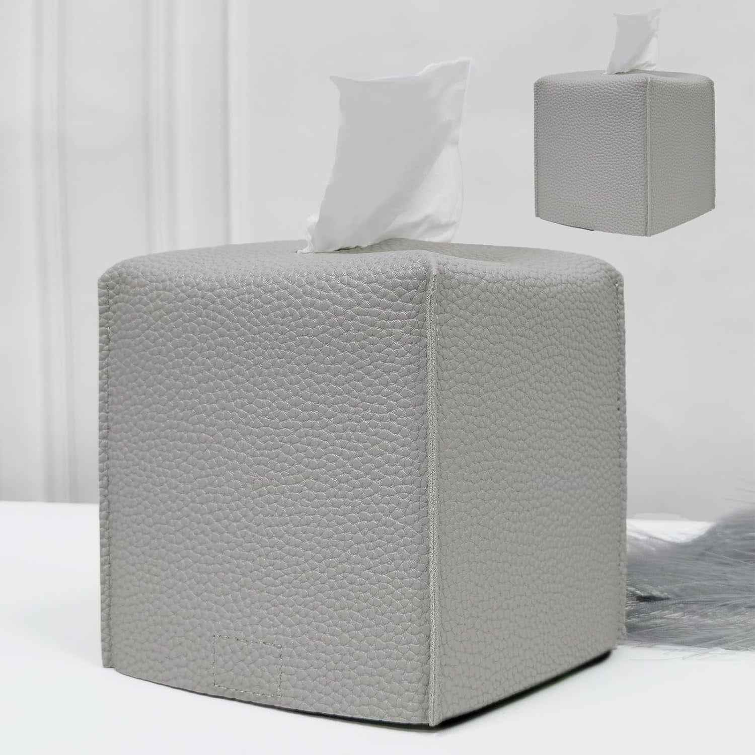 1 Pack/ 2 Pack Tissue Box Cover, Square PU Leather Tissue Holder ...