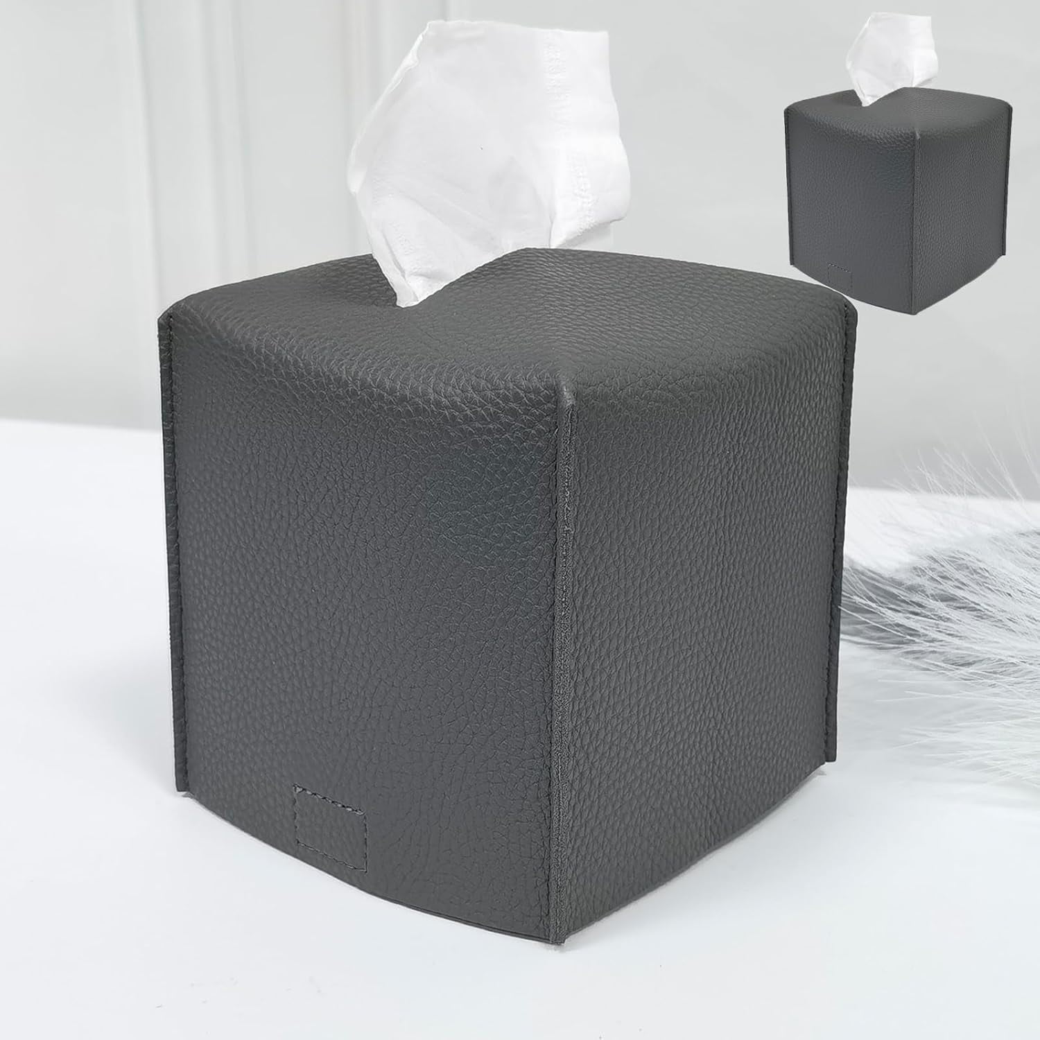 1 Pack/ 2 Pack Tissue Box Cover, Square PU Leather Tissue Holder ...