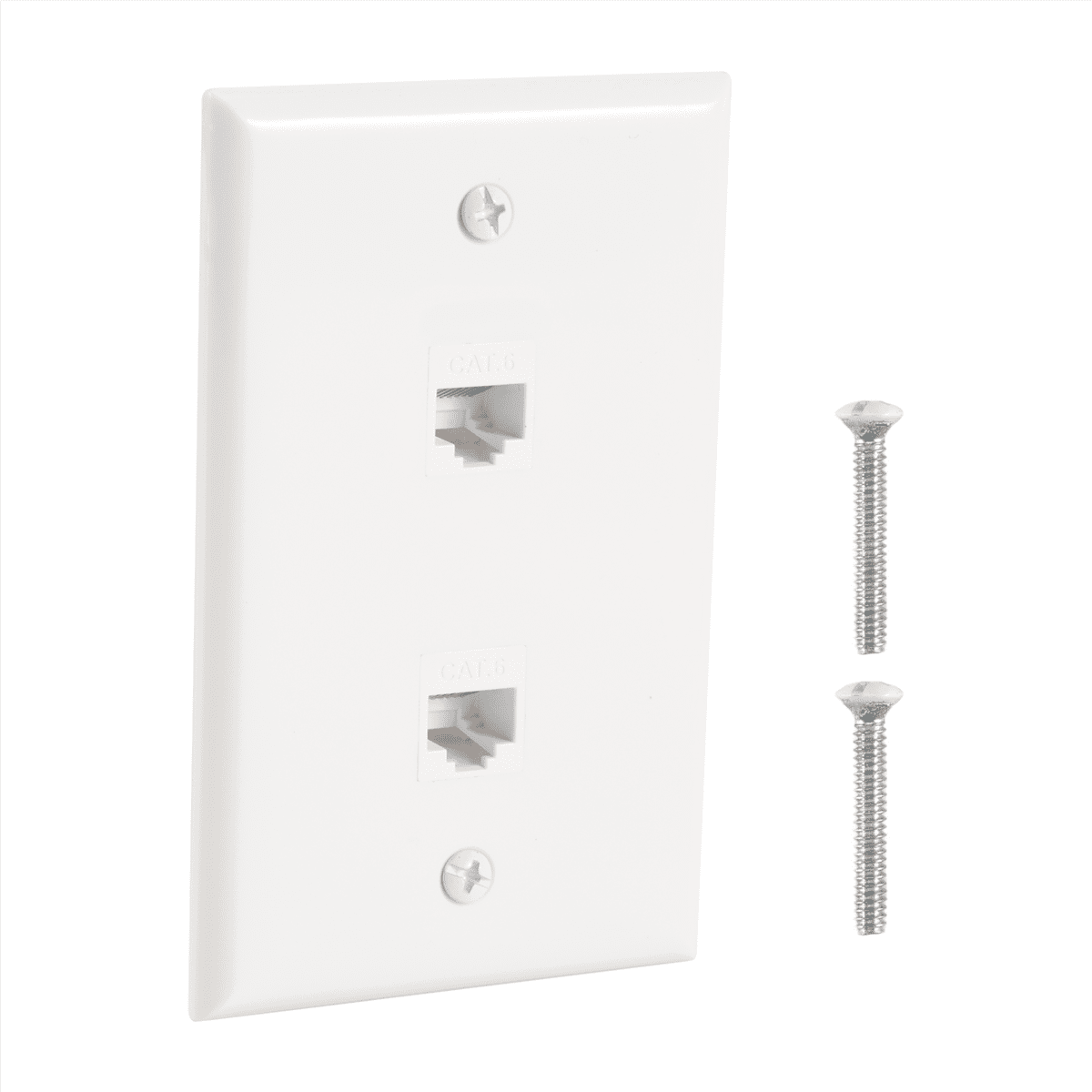 1 Pack 2 Port Ethernet Wall Plate, Cat6 Female to Jack RJ45 Inline ...