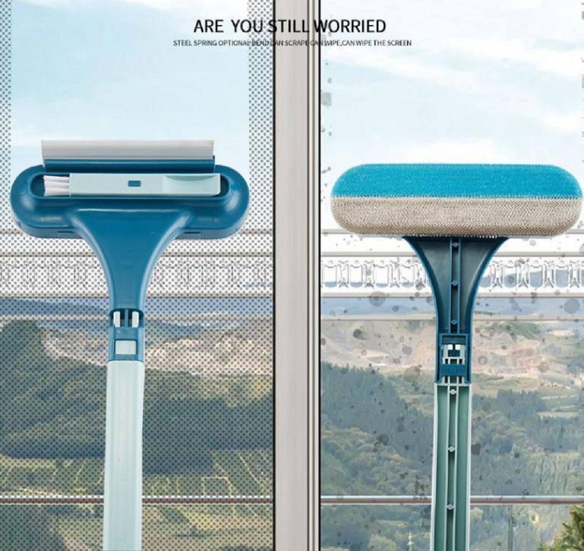 1 Pack 2-in-1 Window & Glass Cleaning Set - Squeegee and Mesh Brush ...