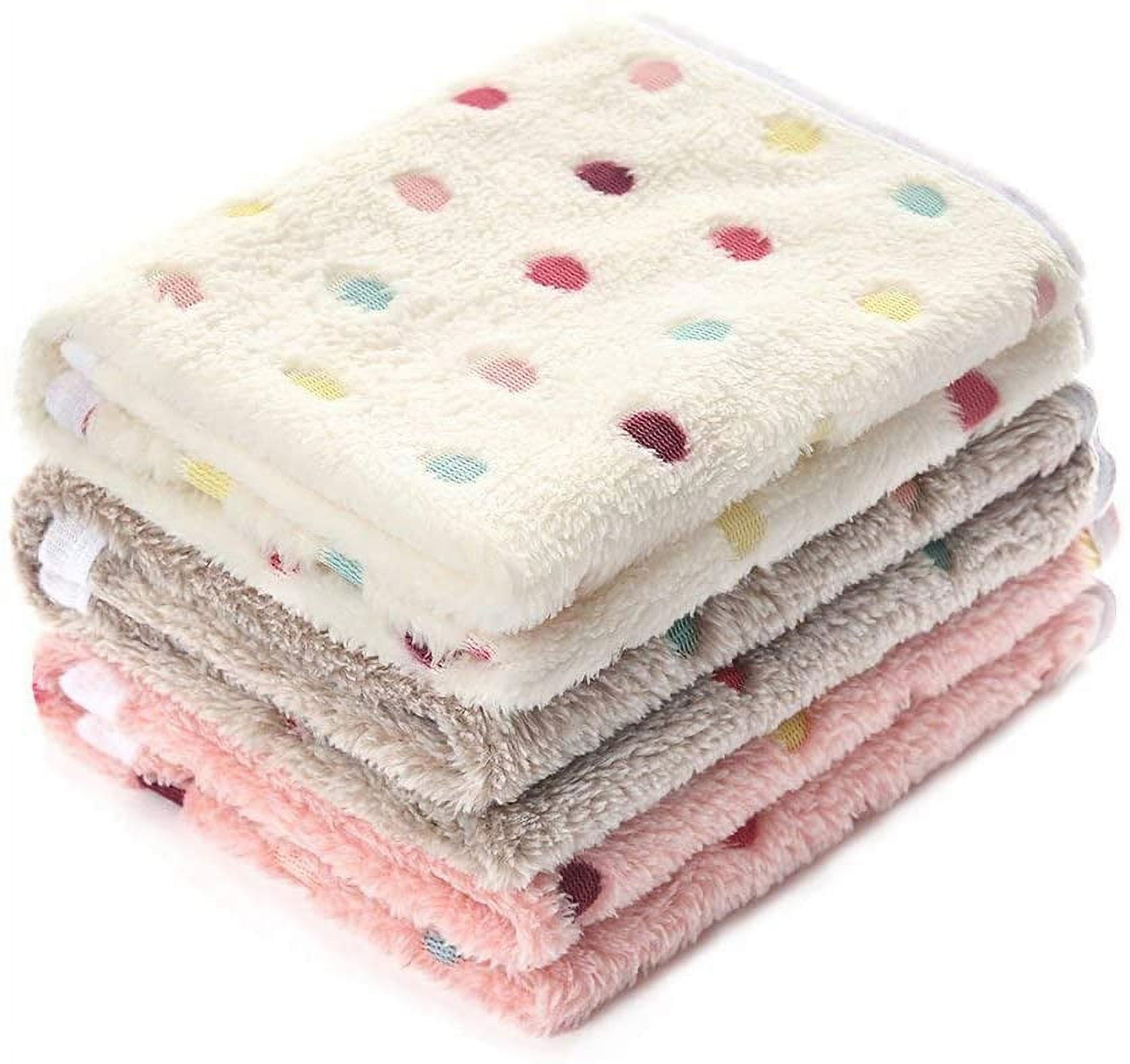 1 Pack 3 Blankets Super Soft Cute Dot Pattern Pet Blanket Flannel Throw ...