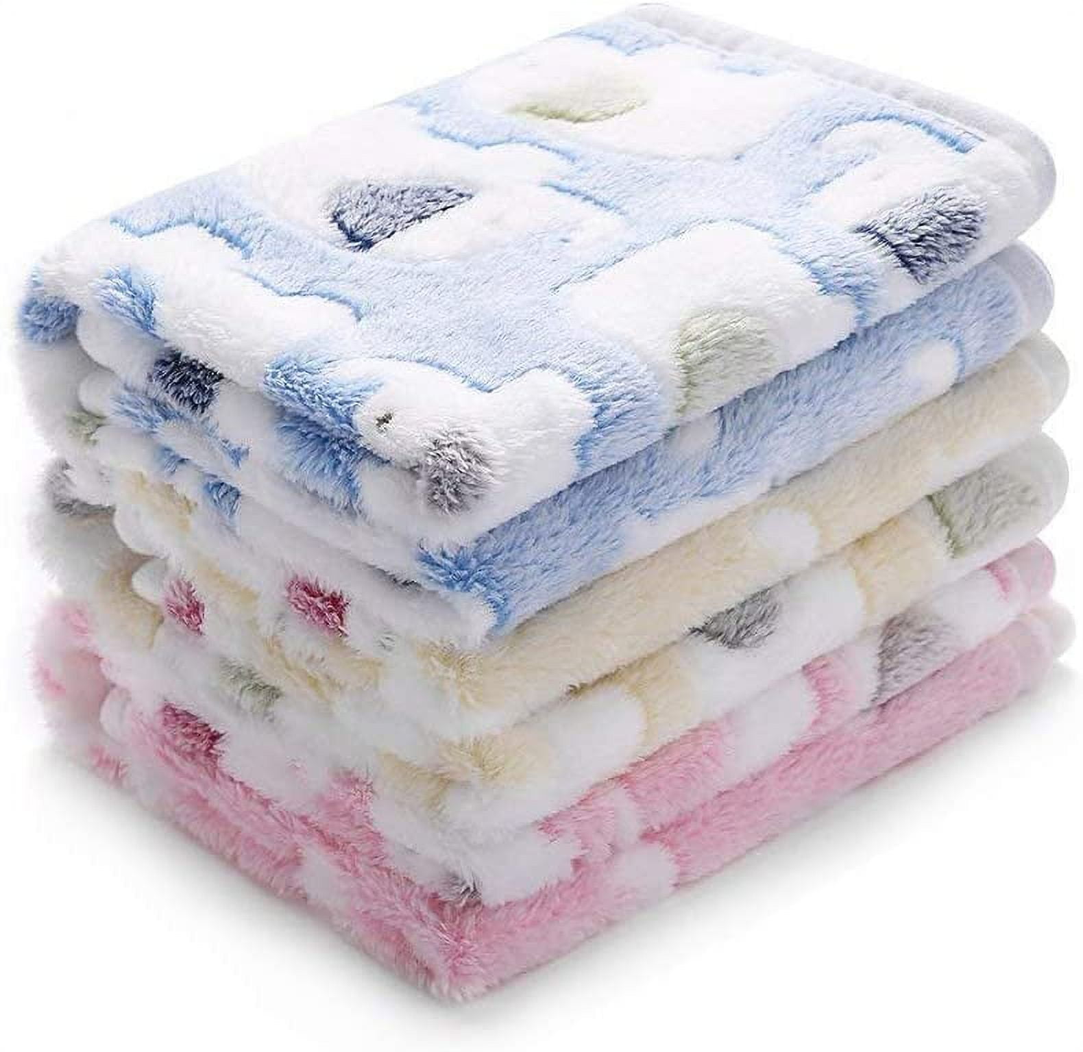 Luciphia 3-Pack Premium Fluffy Pet Blankets, Elephant Pattern, Small ...