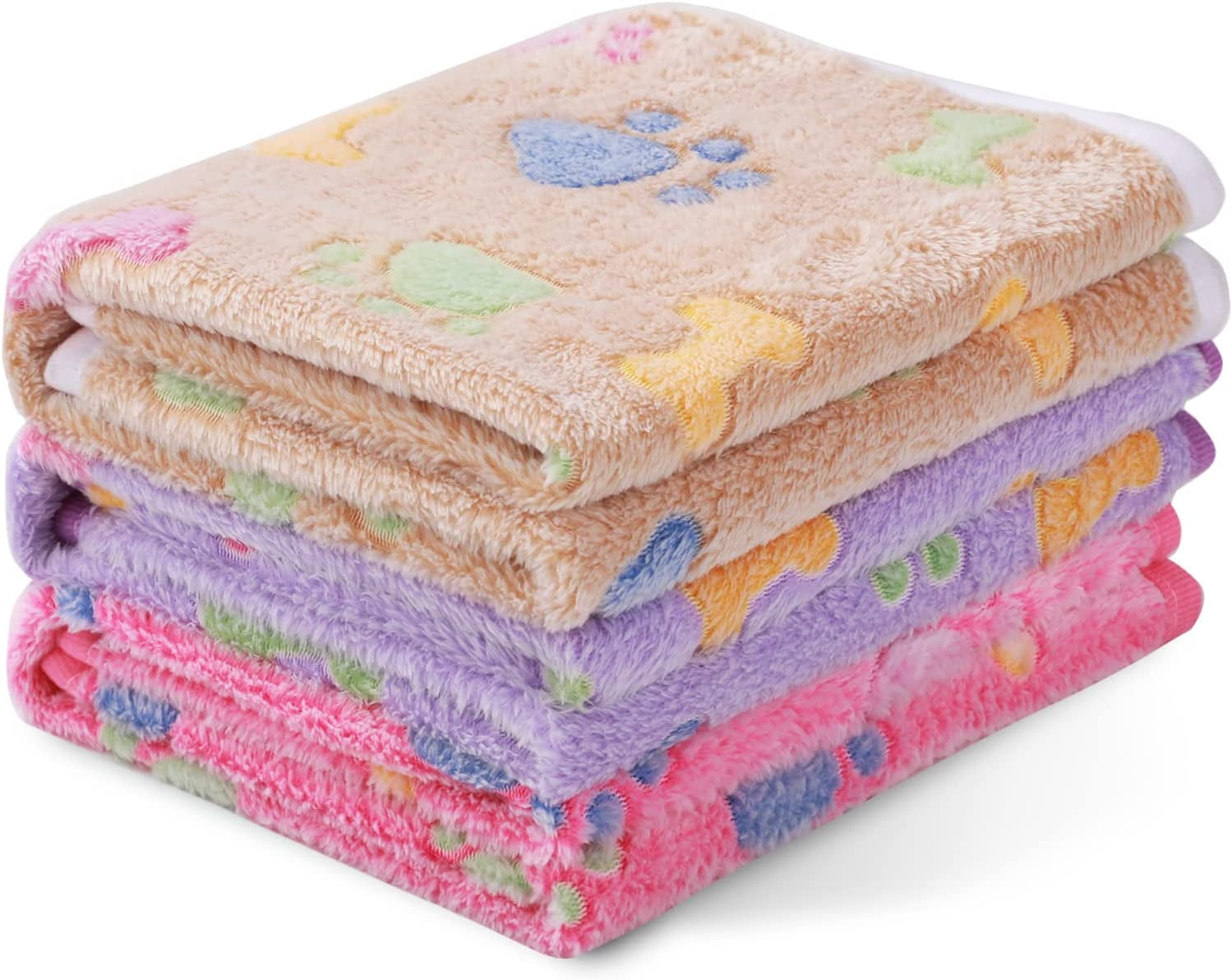 Luciphia 3 Pack Super Soft Fluffy Elephant Pattern Pet Blanket, Dark ...