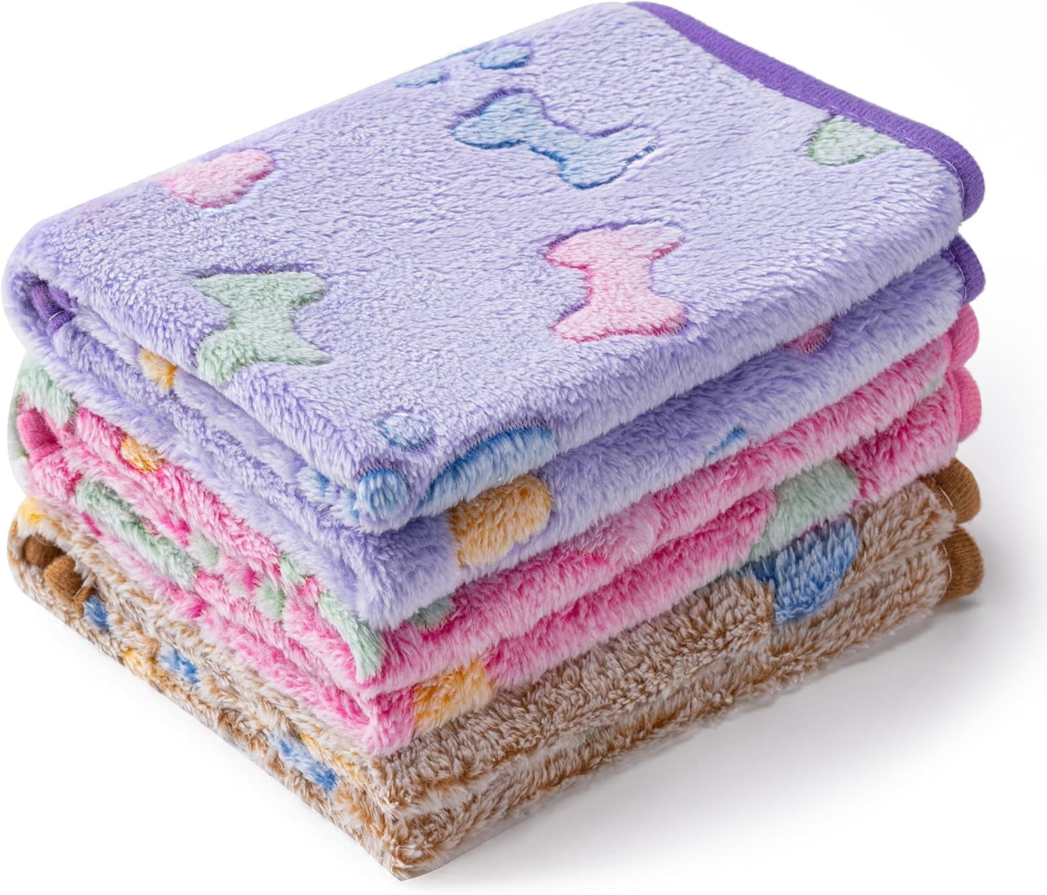 1 Pack 3 Blankets Super Soft Fluffy Premium Fleece Pet Blanket Flannel ...