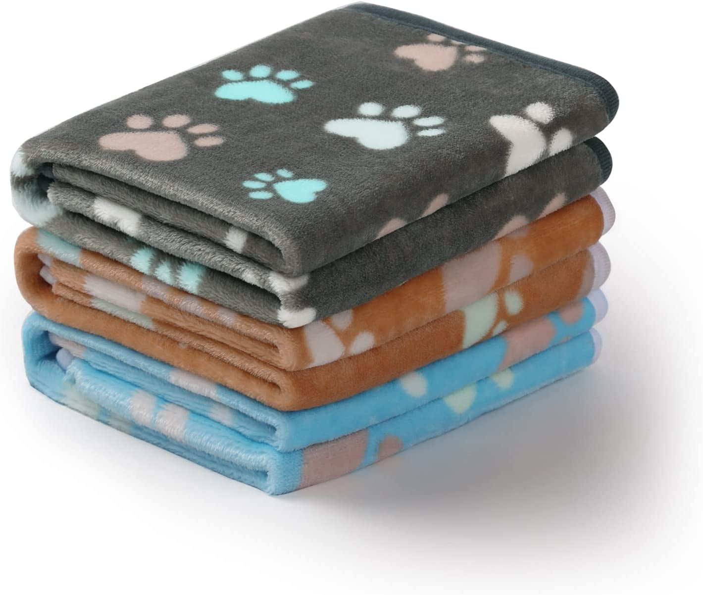 1 Pack 3 Blankets Super Soft Fluffy Premium Fleece Pet Blanket Flannel ...