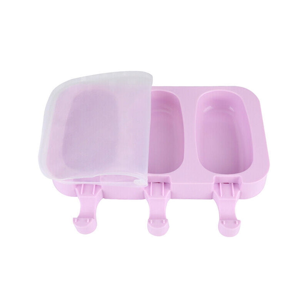 1 Pack 3 Cells Silicone Ellipse Shape Frozen Ice Cream Mold Juice Ice ...