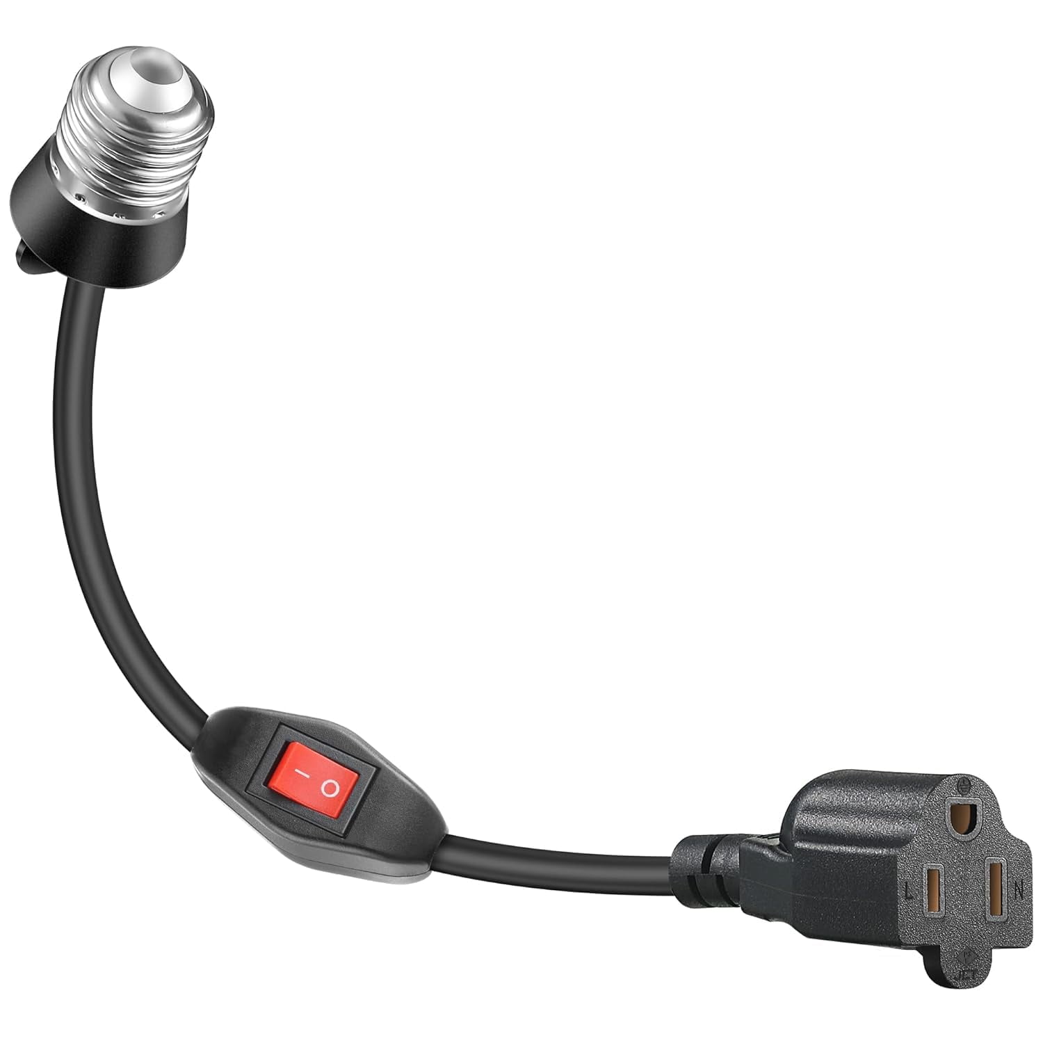 1 Pack 3 Prong Light Socket Outlet Adapter with On/Off Switch for Easy ...