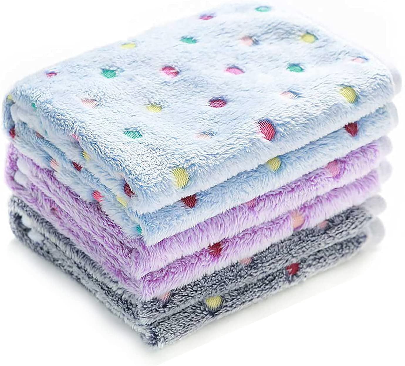 1 Pack 3 Puppy Blankets Premium Fluffy Fleece Dog Blanket, Soft and ...