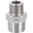 1 Pack 316 Stainless Steel Male to Adapter, 3/4" NPT x 1/2" Hex Nipple ...