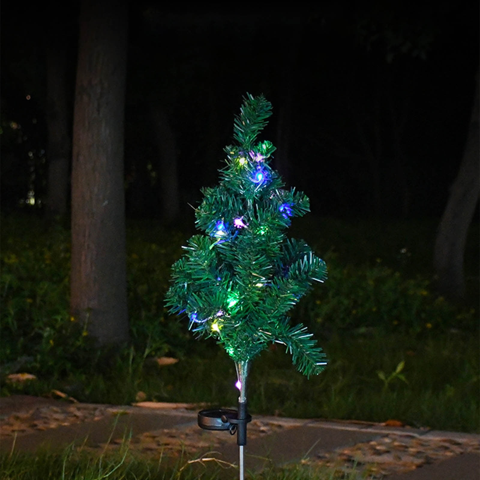 1-Pack 33.4in Solar Christmas Tree Outdoor Christmas Decorations, Solar ...