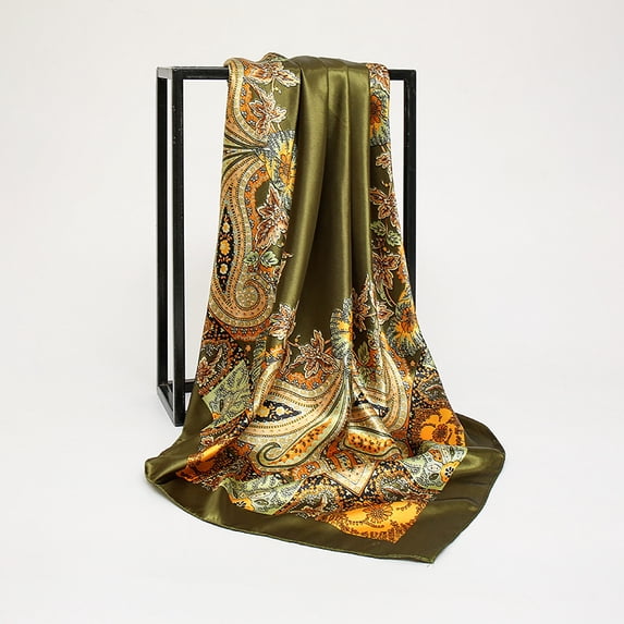 1 Pack 35 Inch Large Satin Square Scarf Lightweight Silky Neck Wrap ...
