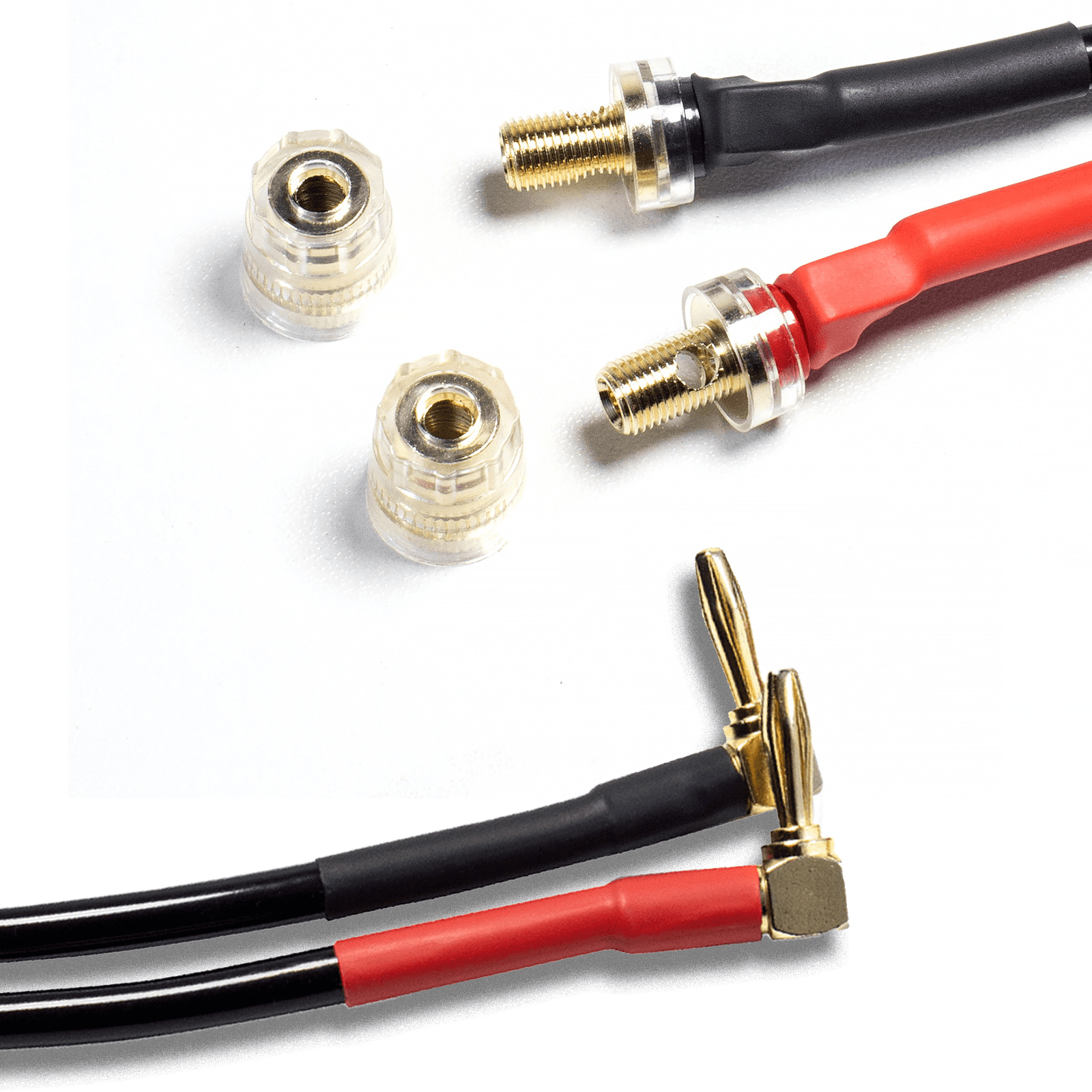 Quanmin 1 Pack 4.26FT Right Angle Banana Plugs for Speaker Wire Short ...