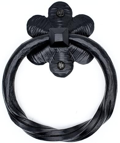 1 Pack 4.5" Decorative Black Ring Pulls - Heavy Duty Decorative Iron ...