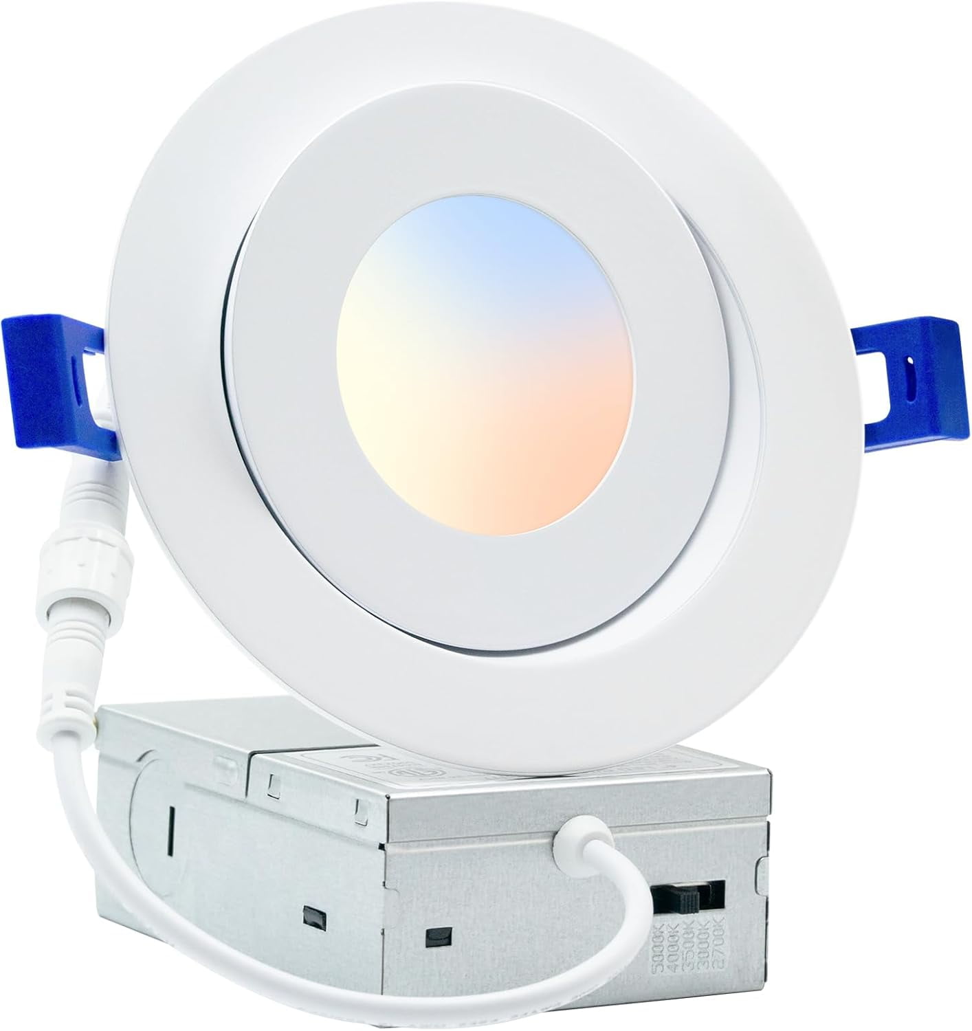 1 Pack 4 Inch Gimbal LED Recessed Light, 5CCT Eyeball Can Recessed ...