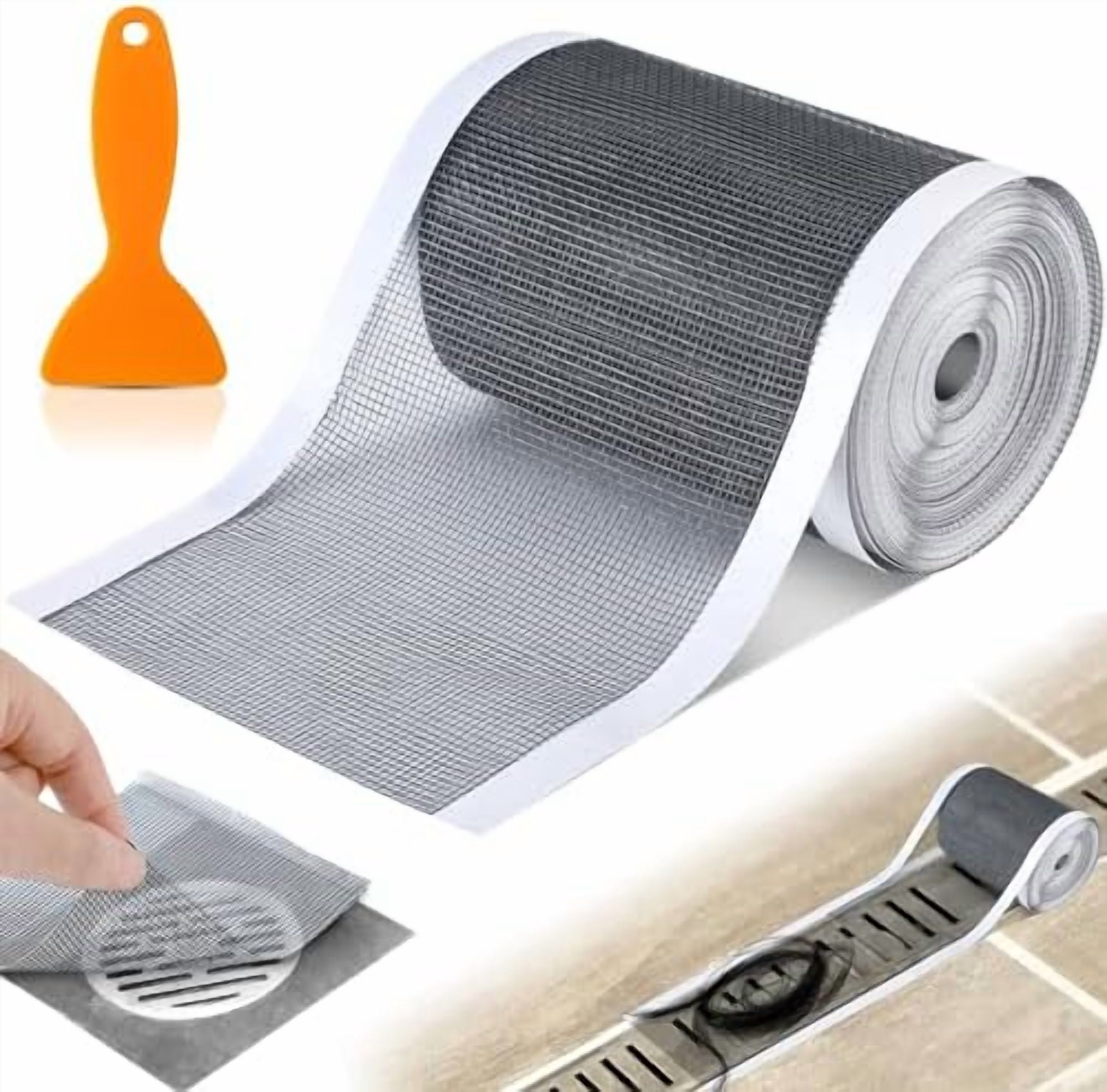 1 Pack 4 Inch x 33 ft Linear Shower Drain Hair Catcher Screen ...