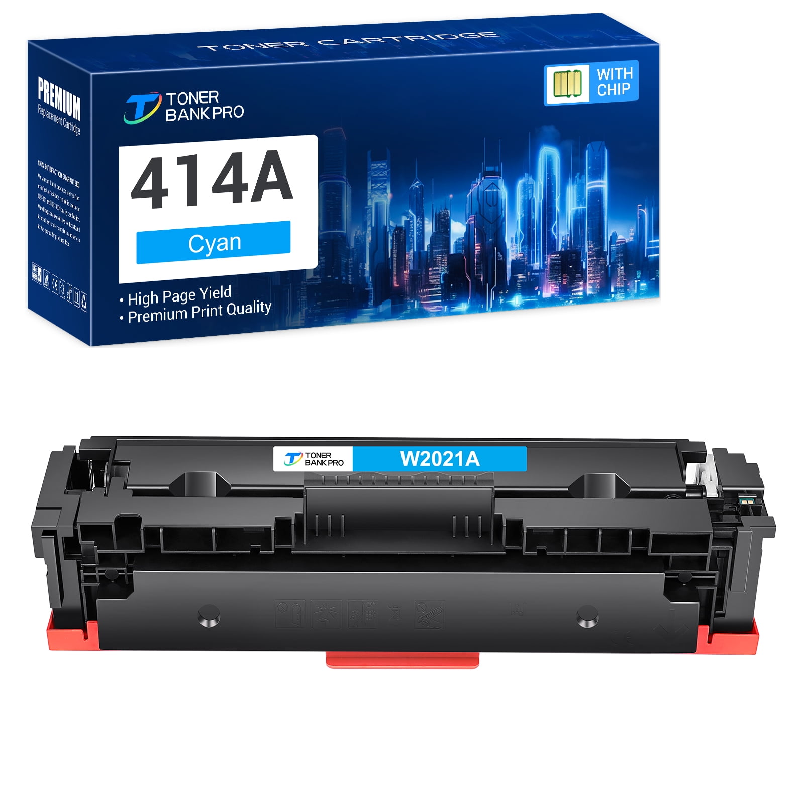 1-Pack 414A Toner Cartridge WITH CHIP Compatible for HP W2021A 414A ...