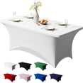 1 Pack 4FT Spandex Tablecloth - 48 x 30 Inch Rectangular Stretchy ...