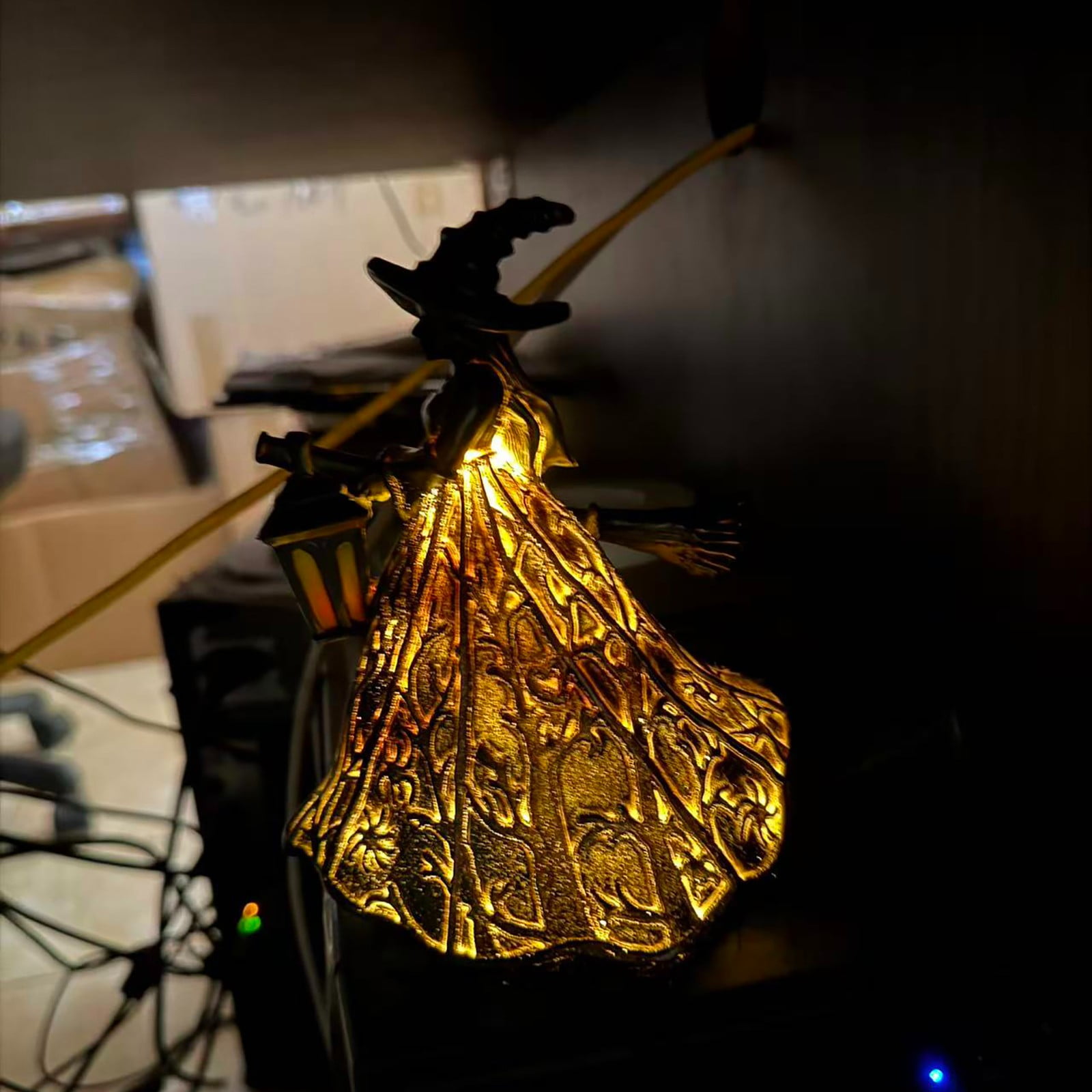 1 Pack 5.91x4.72 Inch Halloween Witch Lamp, Gothic Spooky Witch Decor ...