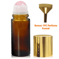 1 Pack 50ml Amber Glass Essential Oil Roller Bottle, Rose Quartz Roll ...