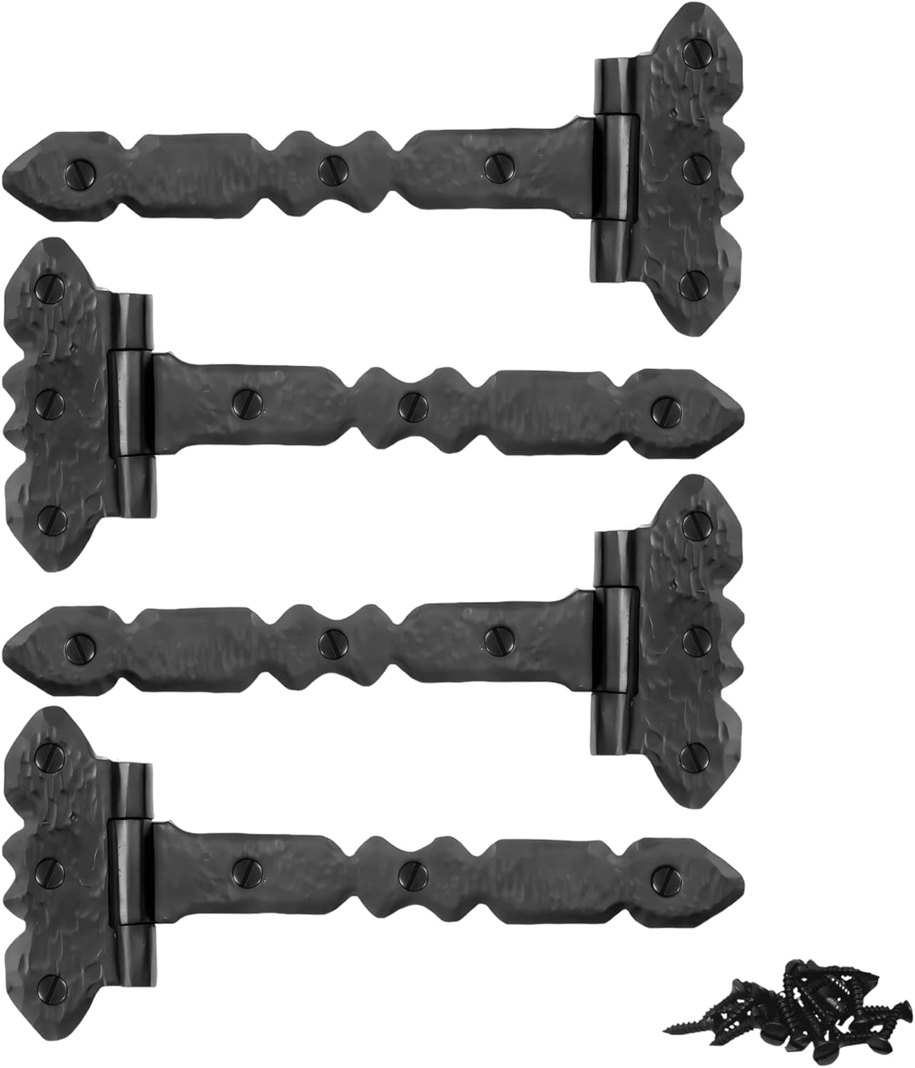 1 Pack 6 Inch Black Wrought Iron Hinges - Decorative Wrought Iron Door ...