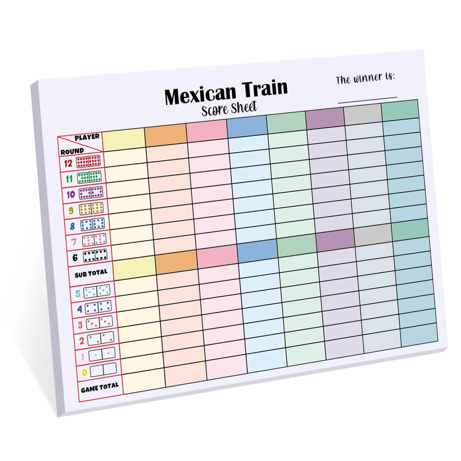 1 Pack 60 Sheets Mexican Train Score Pads Colorful Chicken Foot ...