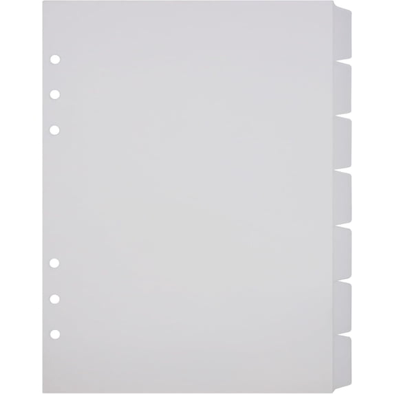 1 Pack 7-Tab A5 6-Ring Binder Dividers Set - Insertable Plastic Index ...