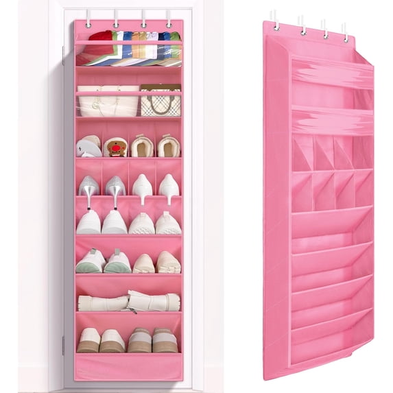 1 Pack 8 Shelves Over The Door Shoe Organizer,68" Exlarge Deep Pockets ...
