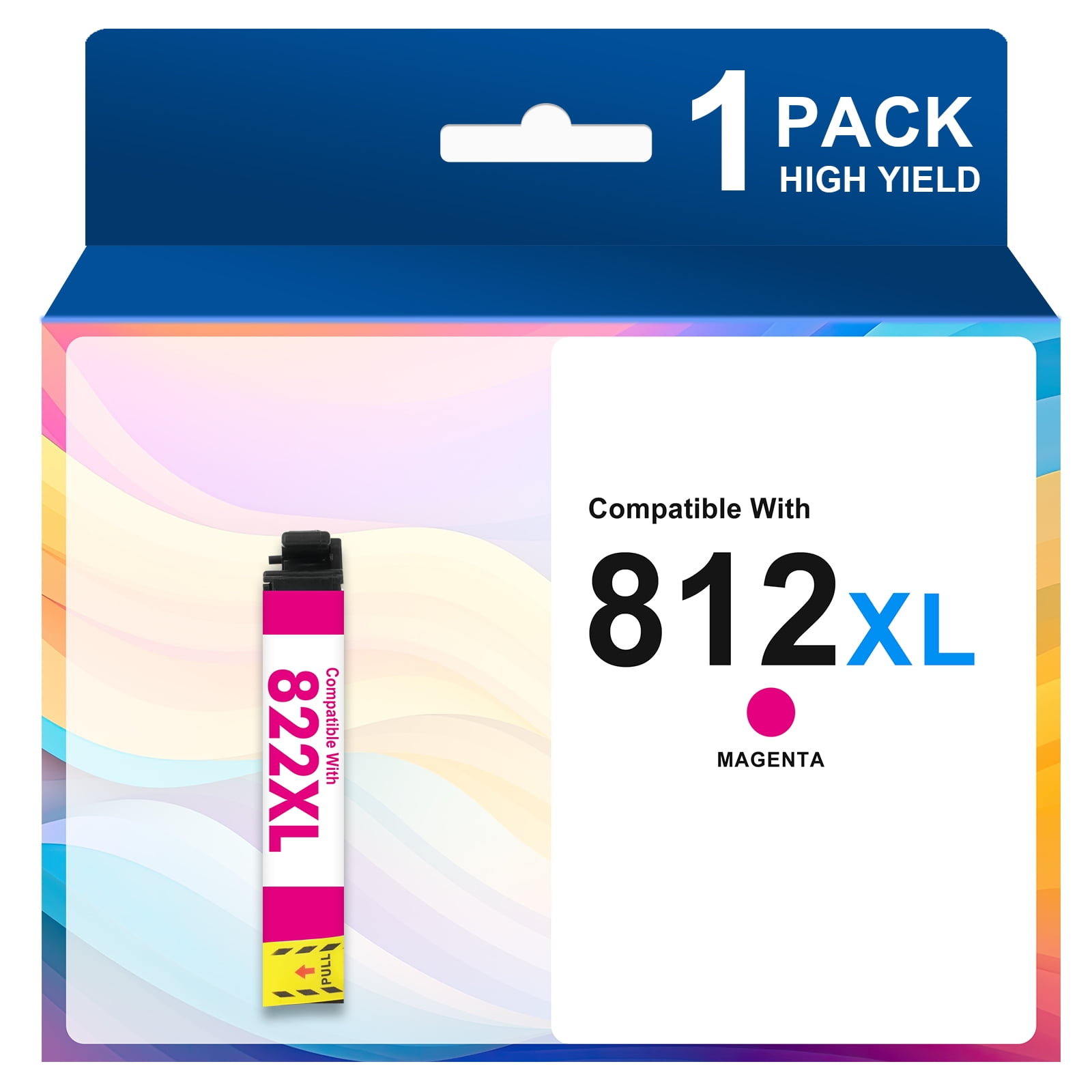 1-Pack 812XL Magenta Ink Cartridge Compatible for Epson 812 Ink ...