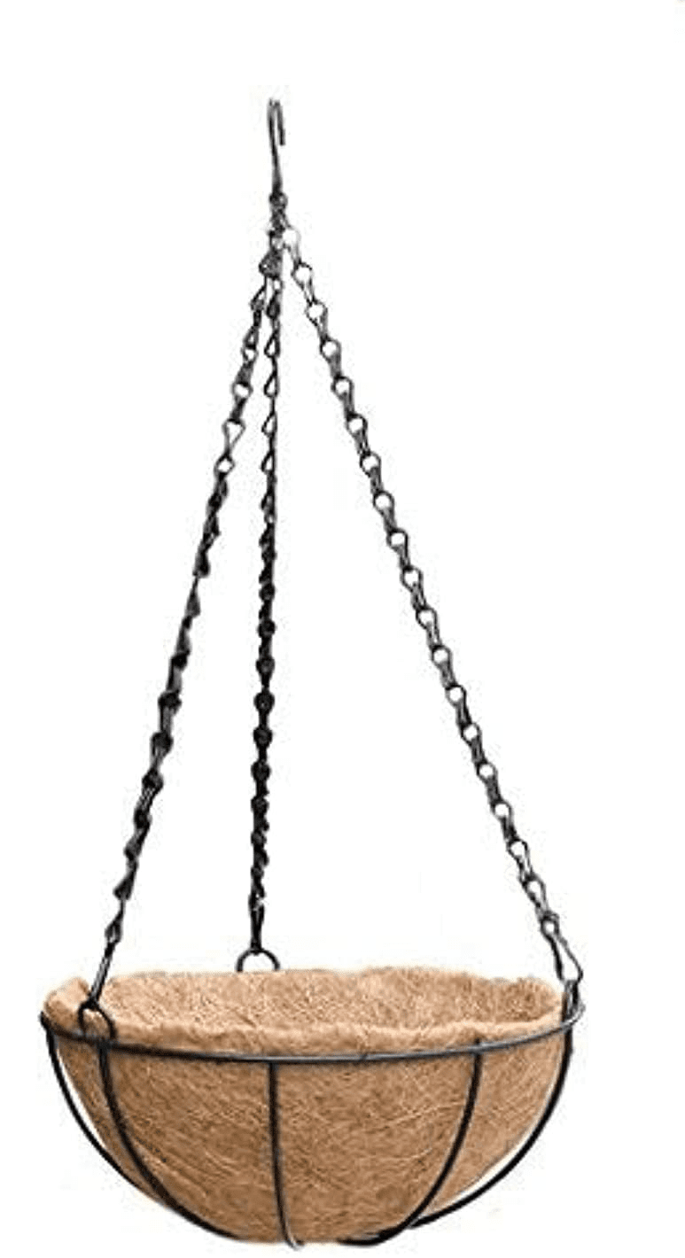 1 Pack 8inch" Metal Hanging Planter Basket with Coco Coir Liner, Small ...