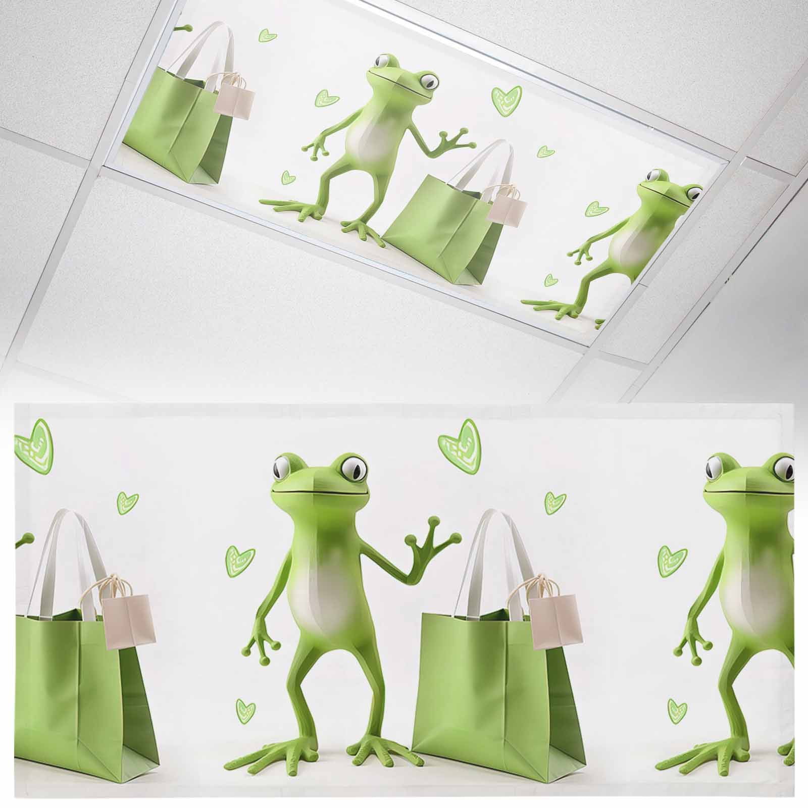1 Pack Abstract Animal Fluorescent Light Covers for Ceiling Lights Frog ...