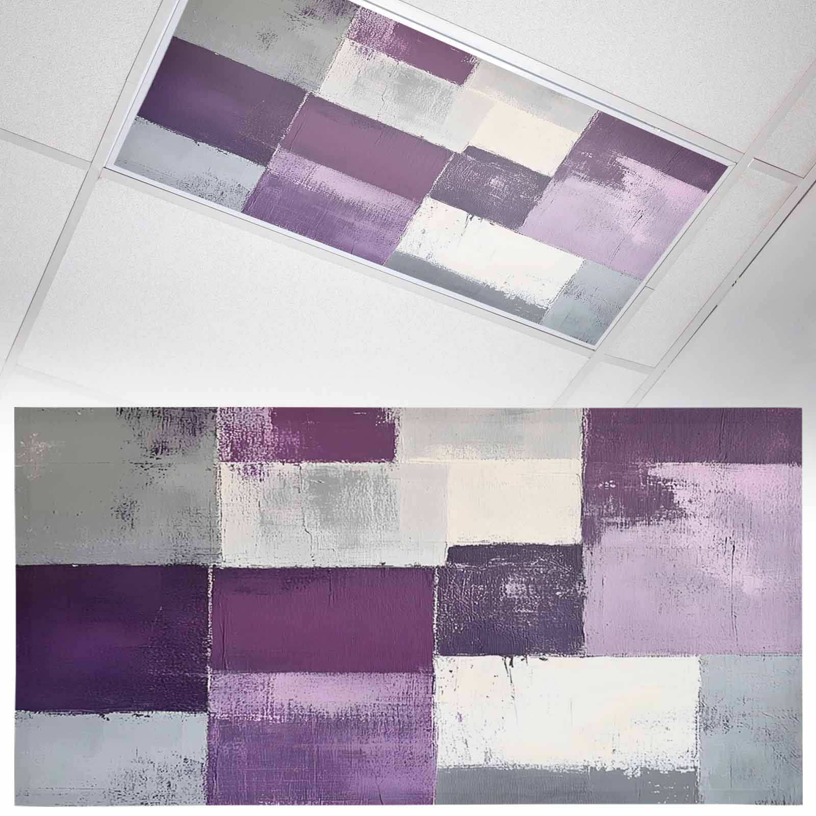 1 Pack Abstract Color Block Fluorescent Light Covers for Ceiling Lights ...