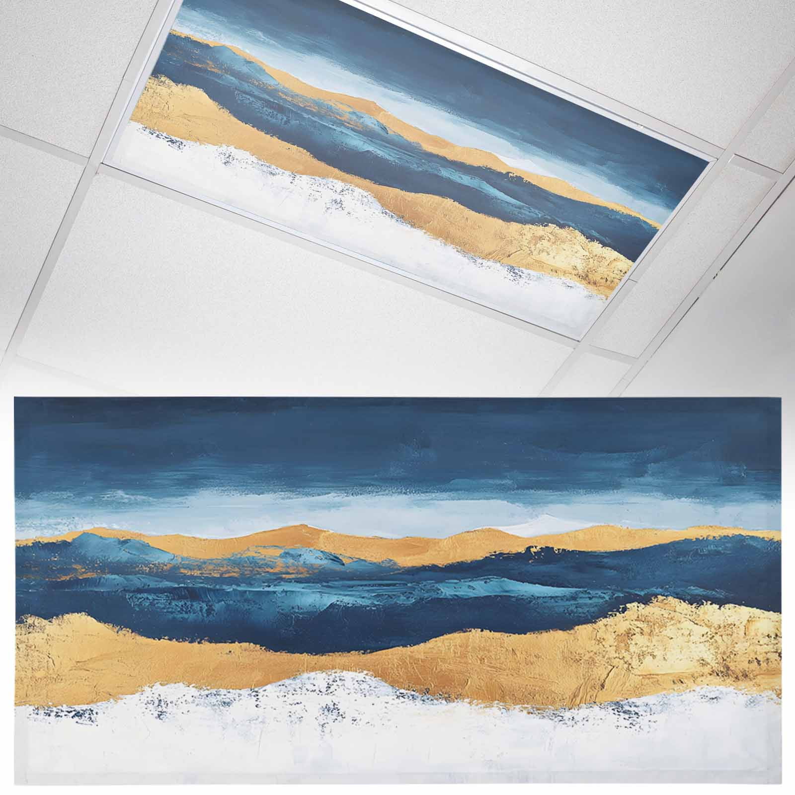 1 Pack Abstract Ocean Waves Fluorescent Light Covers for Ceiling Lights ...
