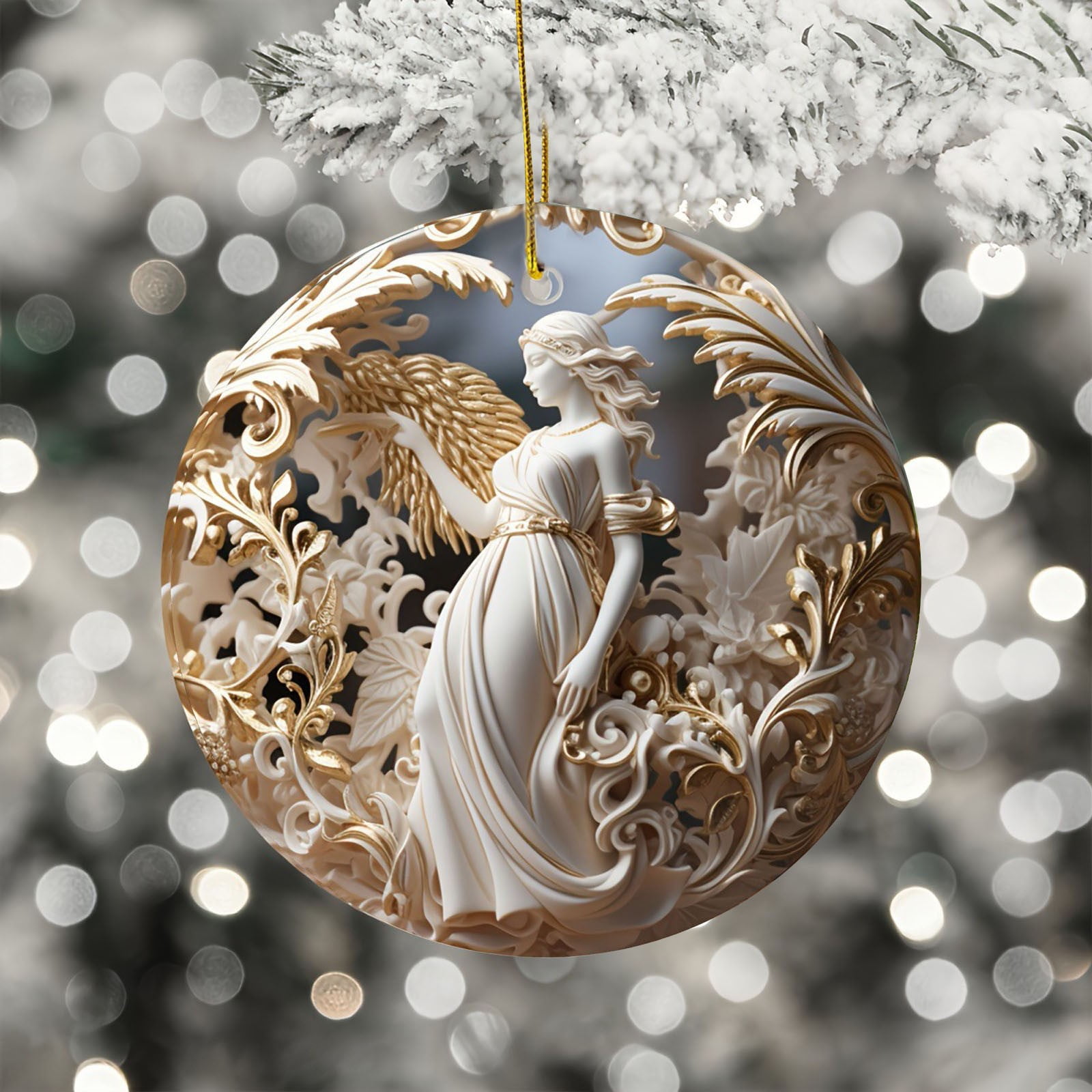 1 Pack Acrylic European Relief Christmas Tree Pendant Car Interior ...