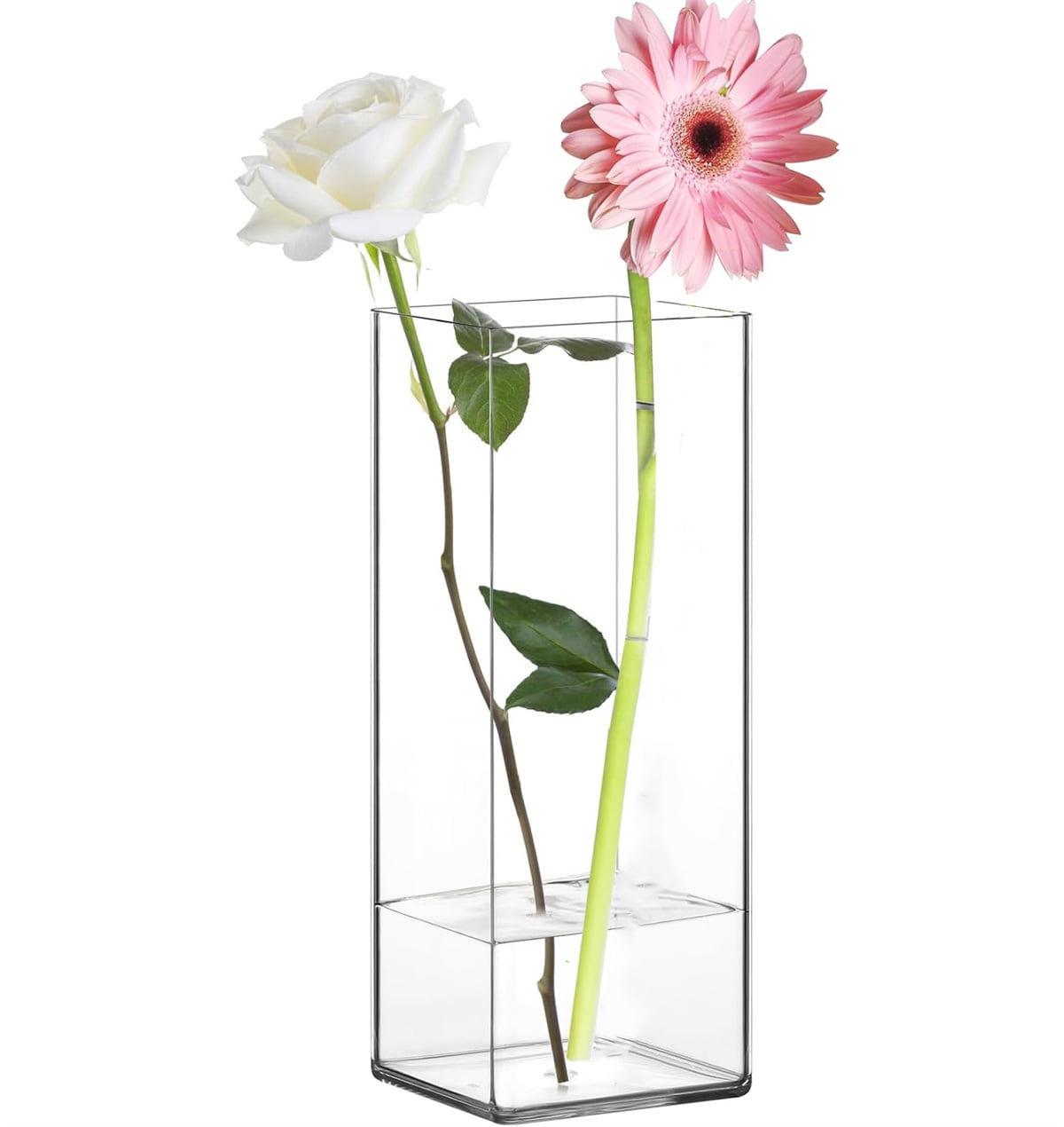 1 Pack Acrylic Flower Vases,Bexikou Clear Tall Square Table Vases for ...