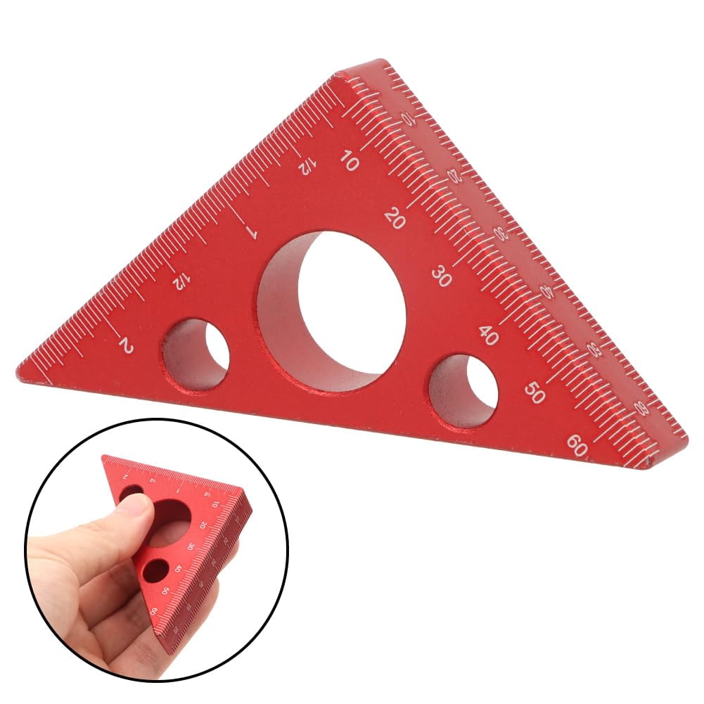 1 Pack Aluminum Layout Thickened Triangle Ruler 45 90 Degree, High ...