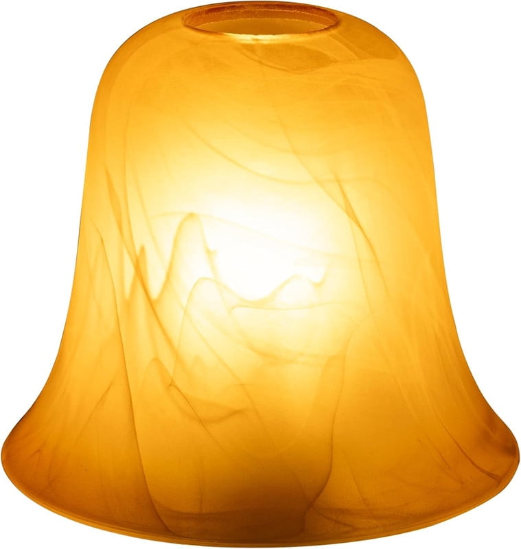 1 Pack Amber Alabaster Glass Lampshade Replacement with Bell Shaped ...