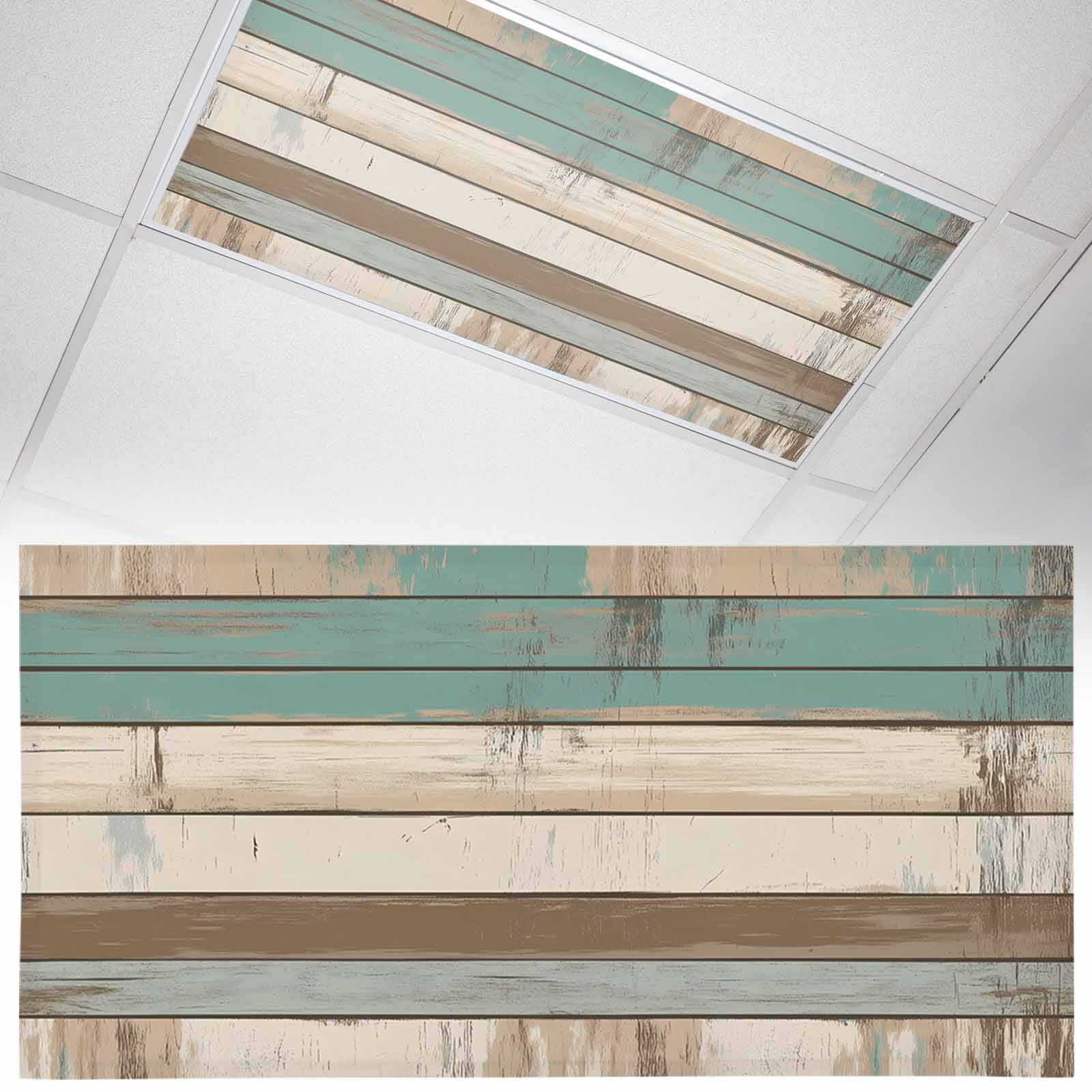 1 Pack American Pastoral Stripes Fluorescent Light Covers for Ceiling ...